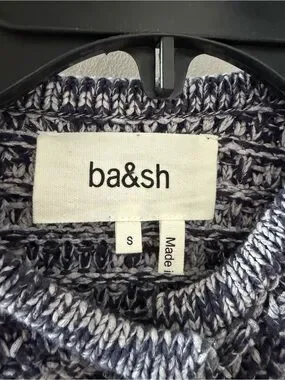 ba&sh | Sweaters | Bash Navy And White Marled Knit Cardigan | Poshmark